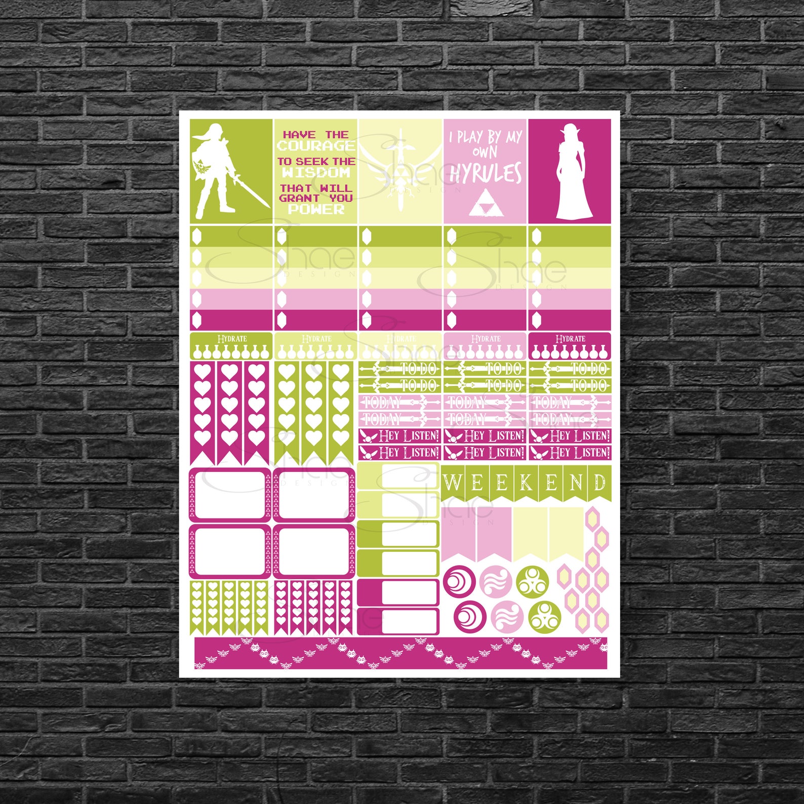 Legend of Zelda Digital Printable Stickers ~ Instant Download ...