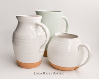 Large White Pitcher - Etsy