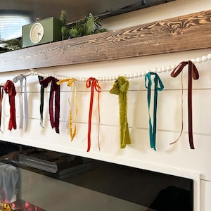 Vintage Christmas Garland: Velvet Bow Garland Mantel Decor - Etsy