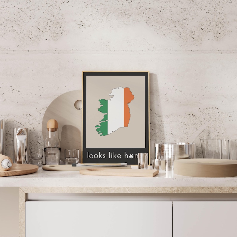 Irish Tricolour Flag Art Print: St Patrick's Day Decor (digital ...