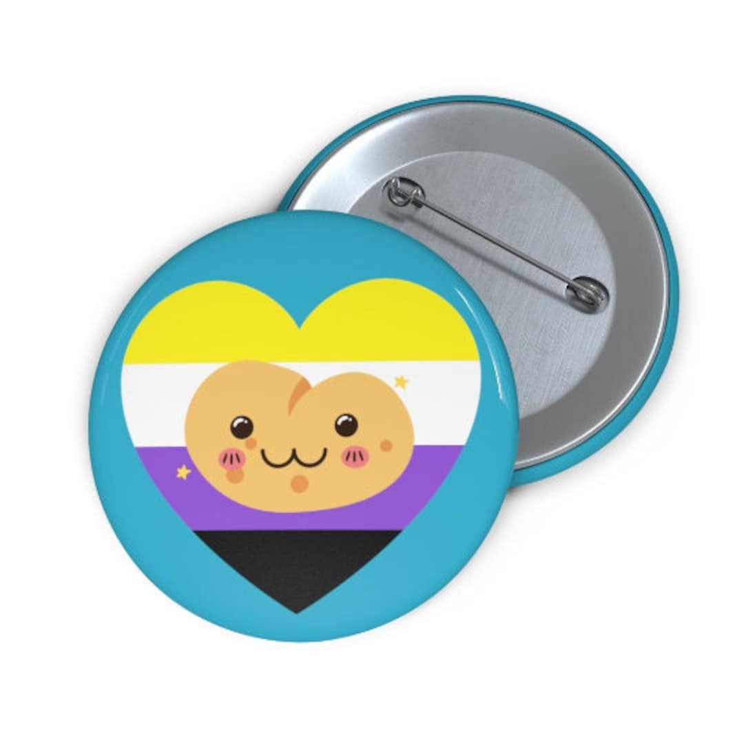 Nonbinary Pride Potato Button, Enby Pride Pin, Cute Non-binary Pride ...