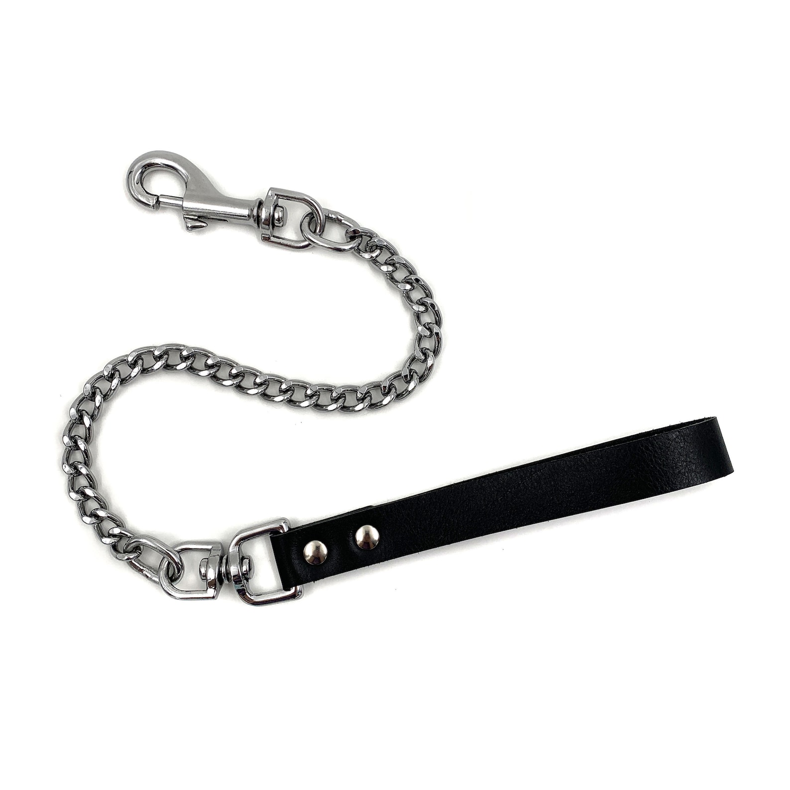 Heavy Leather Leash Pet Play Leash Long Chain Leash Bondage - Etsy