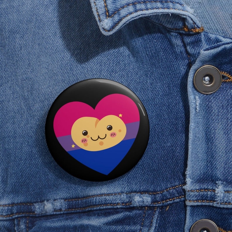 Bi Pride Button Bisexual Potato Pride Pin Cute Bi Pride Pin - Etsy
