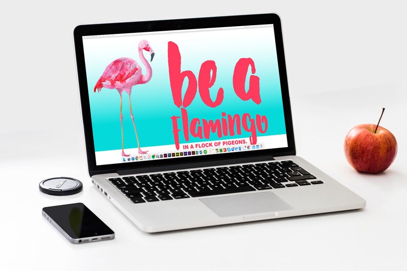 Computer Monitor Desktop Background Digital File - Be A Flamingo - Etsy