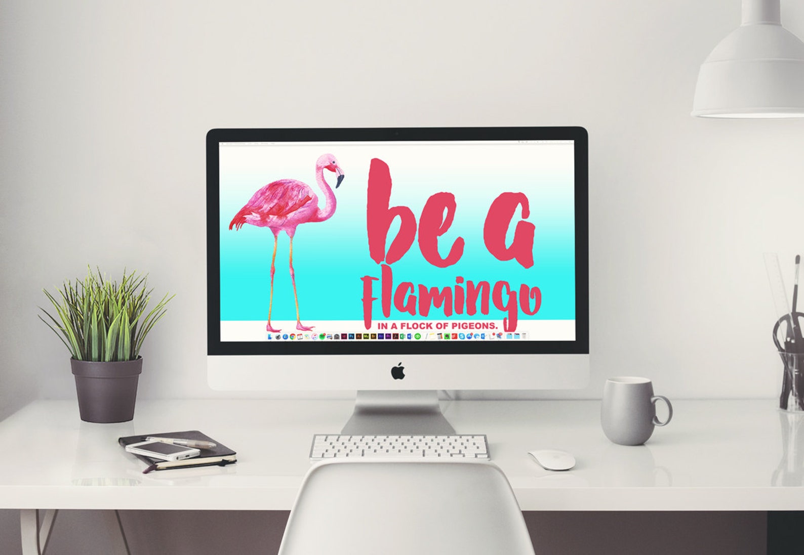Computer Monitor Desktop Background Digital File - Be A Flamingo - Etsy