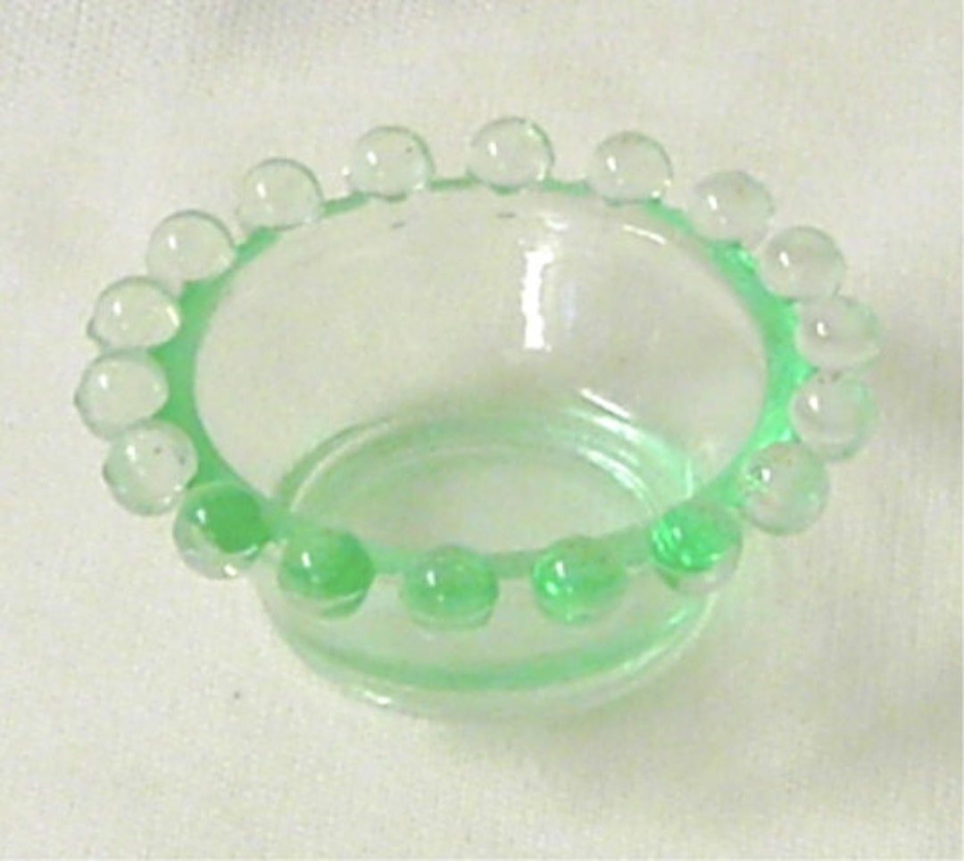 Salt Cellar Candlewick Pattern in Apple Green Glass - Etsy