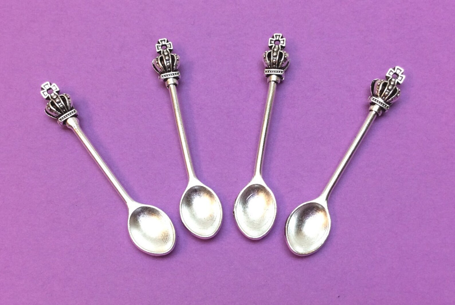 Crown Design Salt Spoons - Set of 4 - Silver Plate or Gold Plate - Etsy