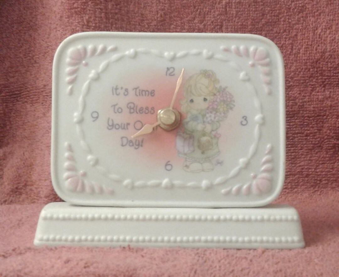 Vintage Precious Moments Desk Clock it's Time to Bless Your Own Day ...