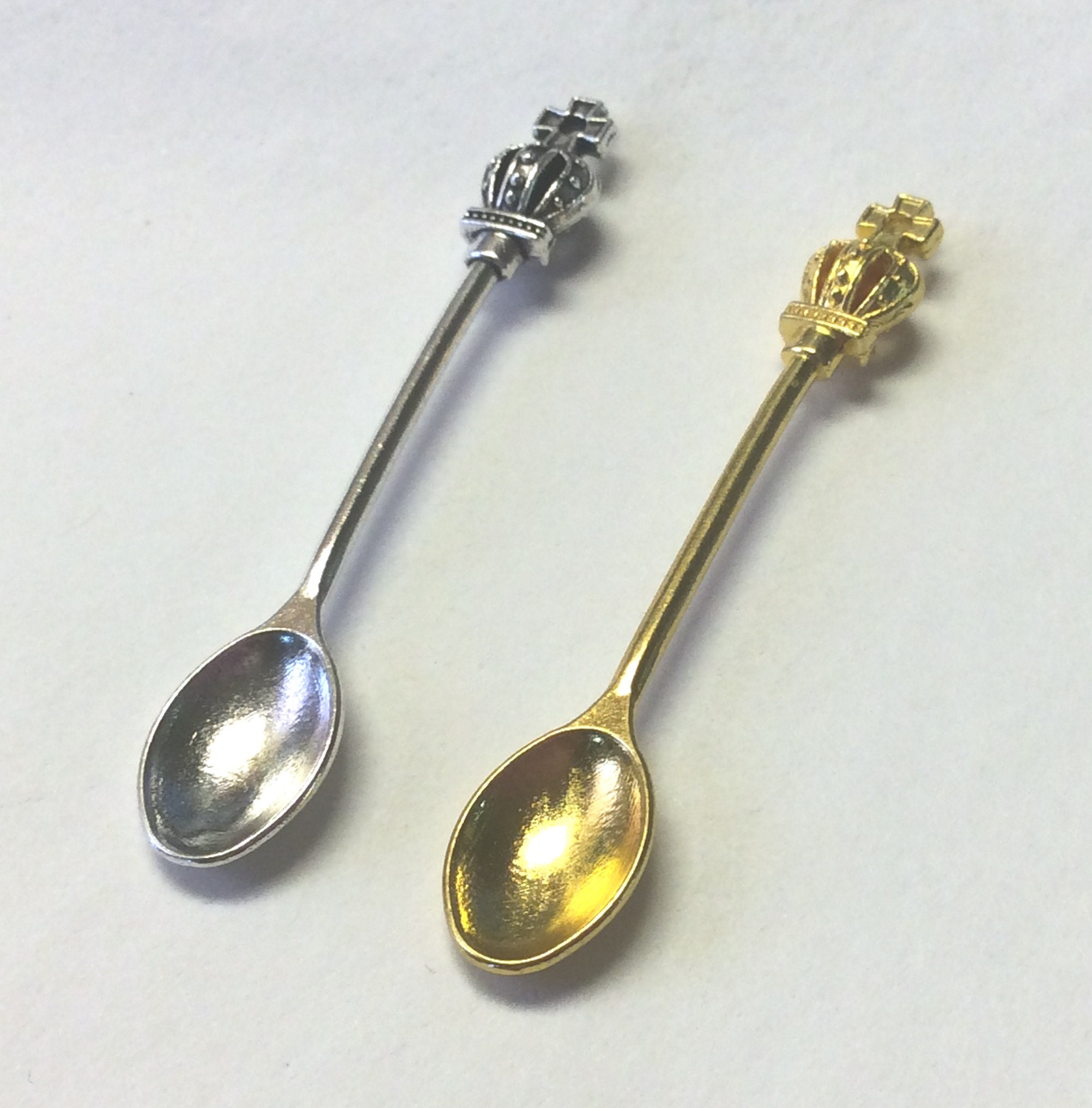 Crown Design Salt Spoons - Set of 4 - Silver Plate or Gold Plate - Etsy