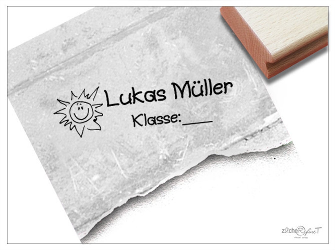 Individual School Stamp SONNE Children's Stamp - Etsy