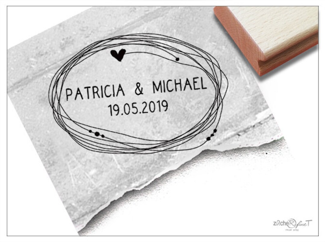 Individual Wedding Stamp Personalized With Name and Date Name Stamp for ...