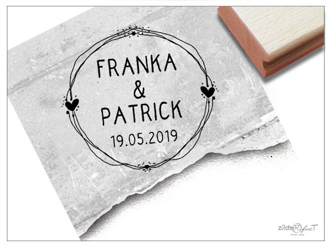 Individual Wedding Stamp Personalized With Name and Date - Name Stamp ...