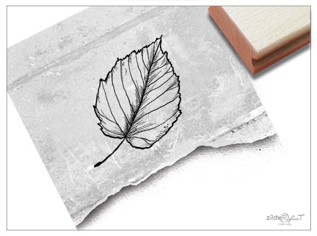 Beech Leaf Motif Stamp - Picture Stamp for Crafting, Cards, Table ...