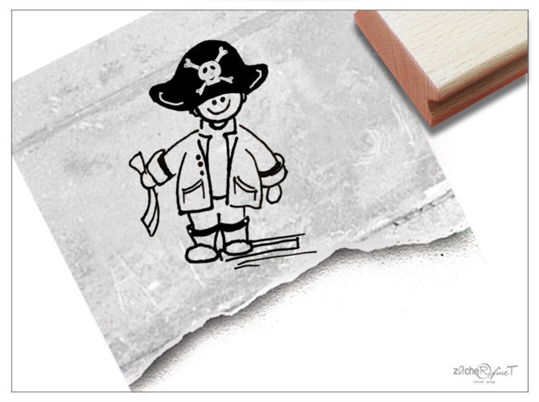 Stamp Children's Stamp PIRAT Captain Motif Stamp, Gift for Children ...