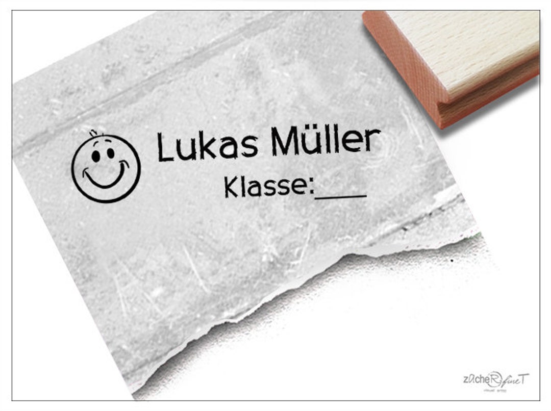 Individueller Namensstempel Smiley Stempel Personalisiert Mit Name Und ...