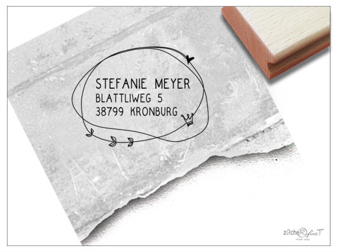 Personalized Address Stamp With Drawing, Crown - Stamp Personalized ...
