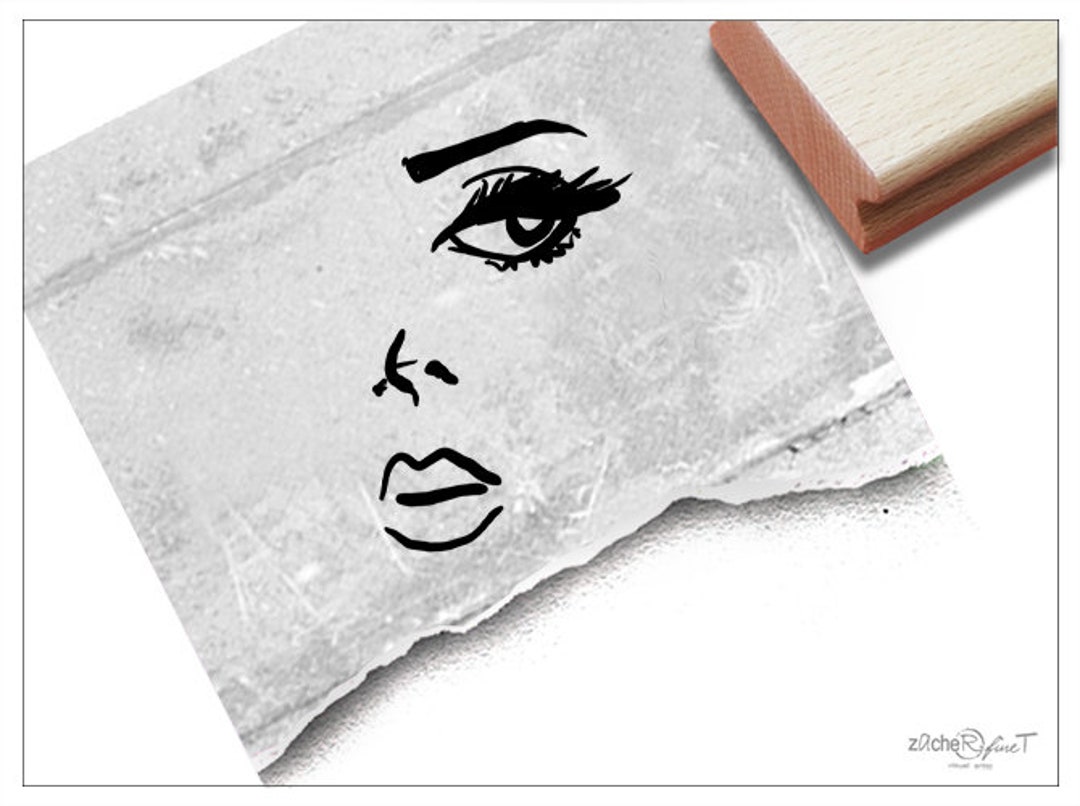 Stamp Motif Stamp PORTRAIT Face Image Stamp for Cards, Napkins, Table ...