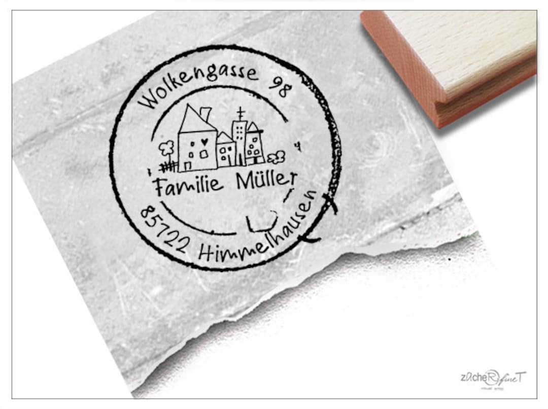 Adressstempel personalisiert rund FAMILIENHAUS III - Poststempel ...