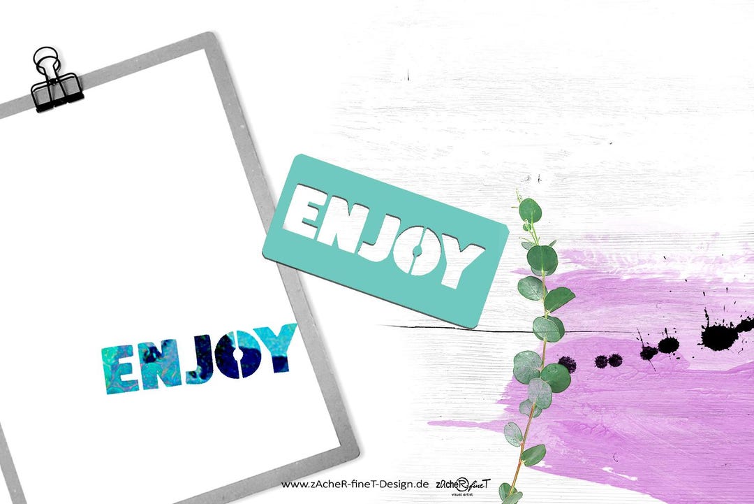 LETTER STENCIL Self-adhesive Reusable - ENJOY - Stencil - Typo Text - Etsy