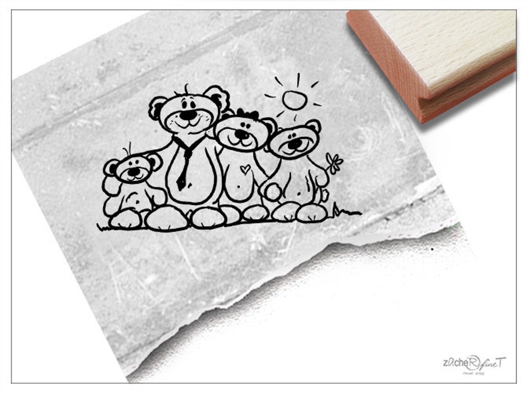 Animal Stamp Bear Family III - Children's Stamp for Daycare, Children's ...