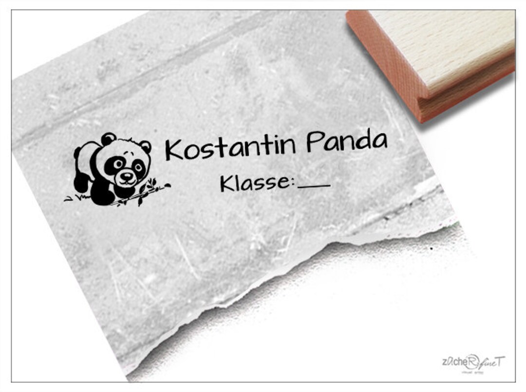 Individual Name Stamp Panda Stamp Personalized With Name, Class and ...