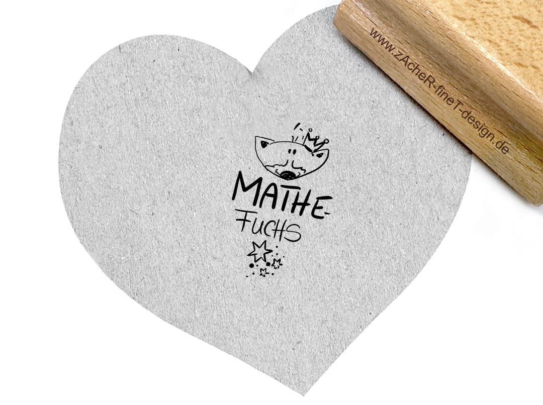 Stamp Teacher Stamp School Stamp- MATHEFUCHS With Drawing and Stars ...