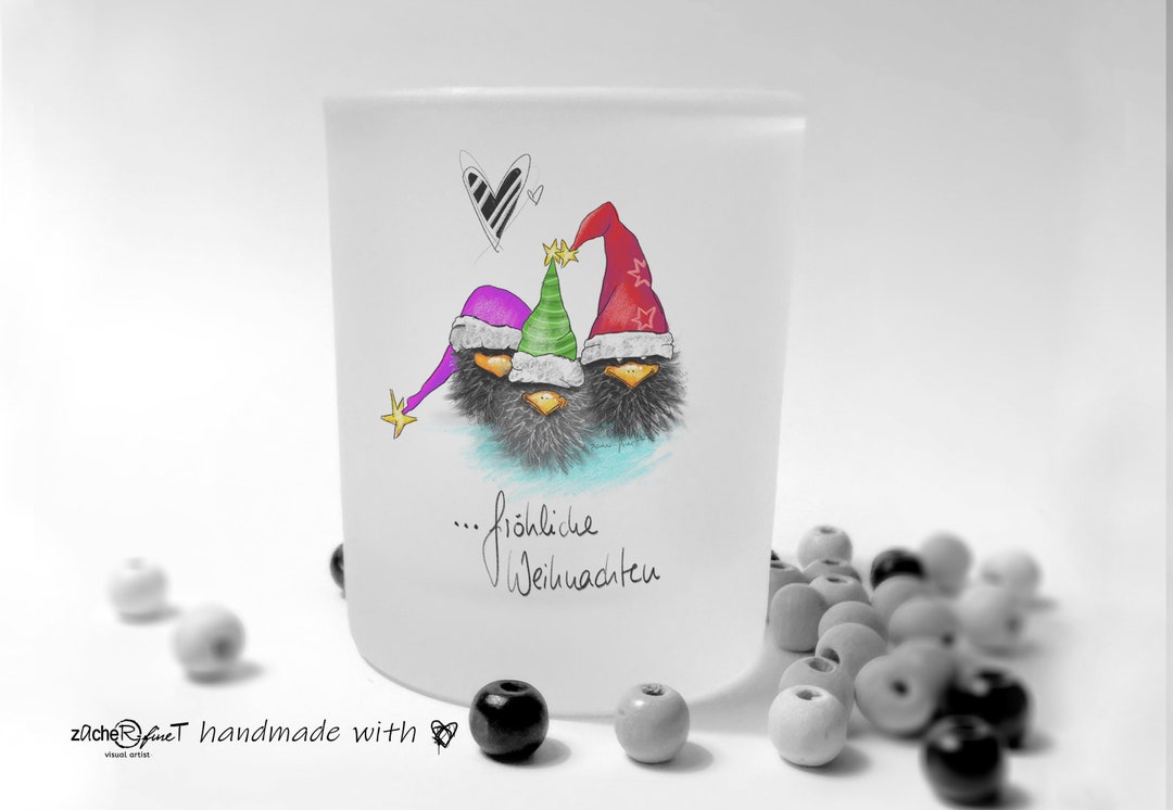 Teelichthalter WEIHNACHTEN Mit Wichteln Und Spruch Kerzenglas ...