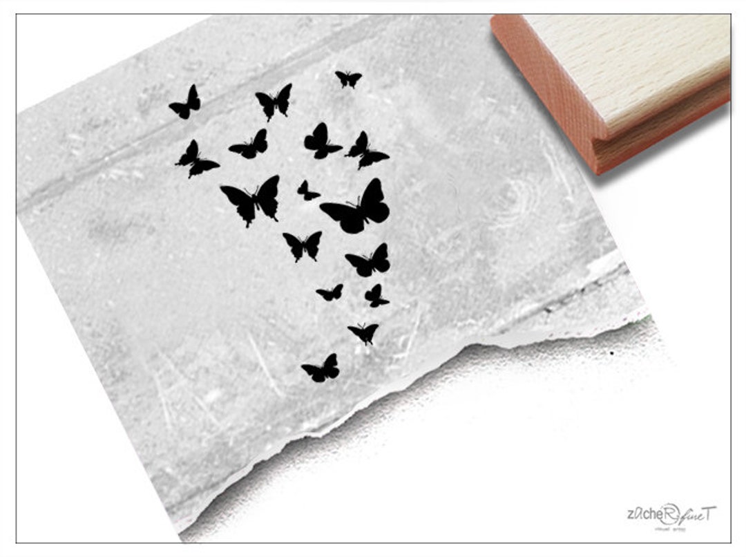 Animal Stamp Butterflies in a Swarm - Motif Stamp for Cards, Scrapbook ...