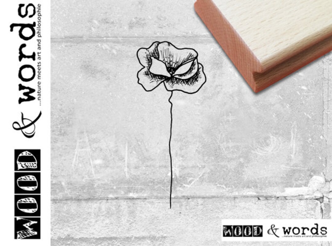 Stamp Motif Stamp FLOWER Lonely Poppy - Picture Stamp for Cards ...