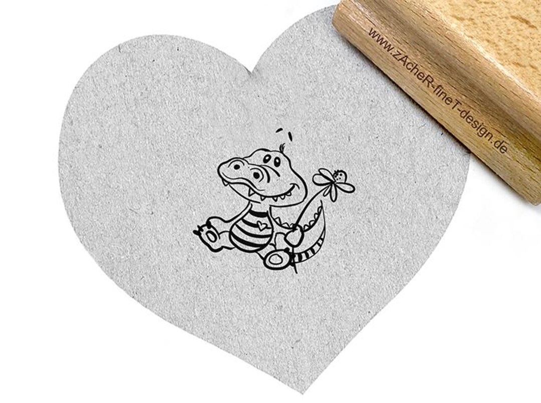 Stamp CROCODILE BABY With FLOWER - Motif Stamp, Picture Stamp, for ...