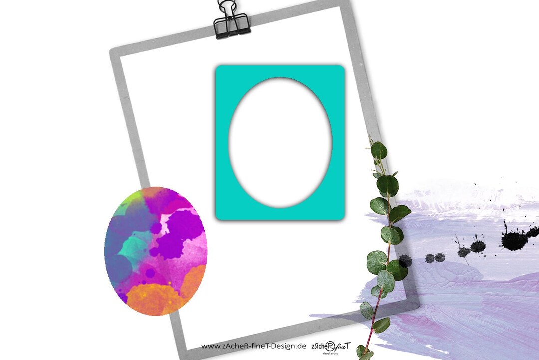 Self-adhesive Oval Stencil, Various Frames – Handmade, Reusable, for ...