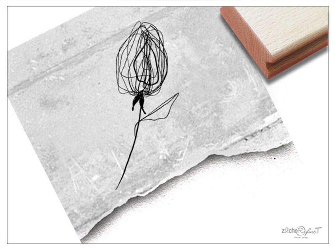 Stamp Motif Stamp Flower Single Line II - Picture Stamp, Cards, Table ...