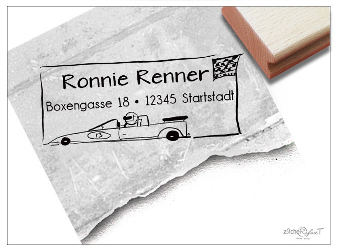 Personalized Address Stamps for Racing Cars - Address Stamps, Family ...