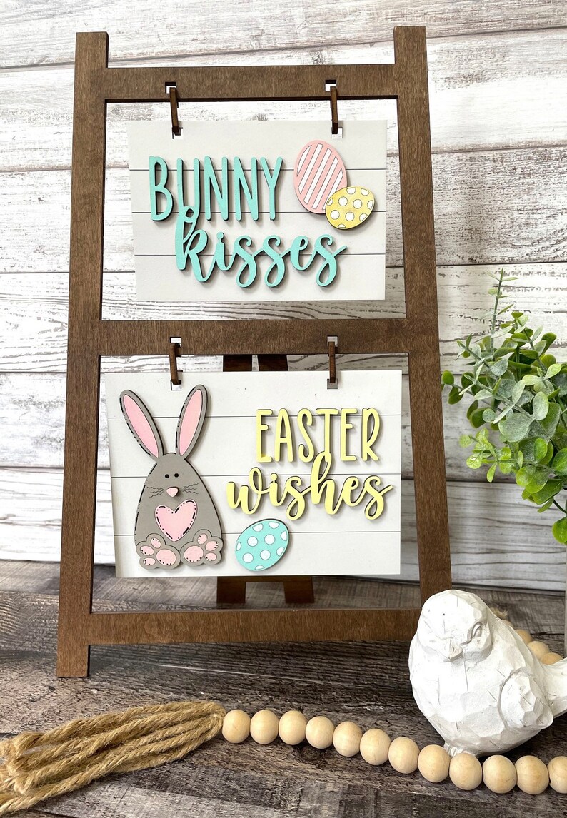 Interchangeable Ladder Set | Mini Signs| Display Ladder | Spring Decor ...