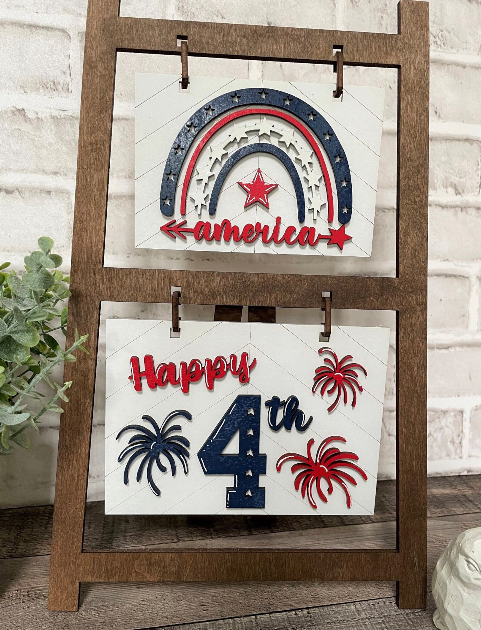 Interchangeable Ladder Set | July 4th Decor | Display Ladder | Summer ...