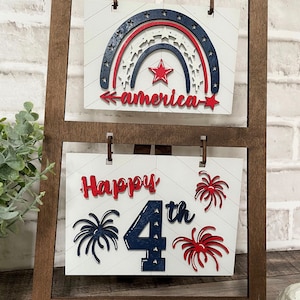 Interchangeable Ladder Set | July 4th Decor | Display Ladder | Summer ...