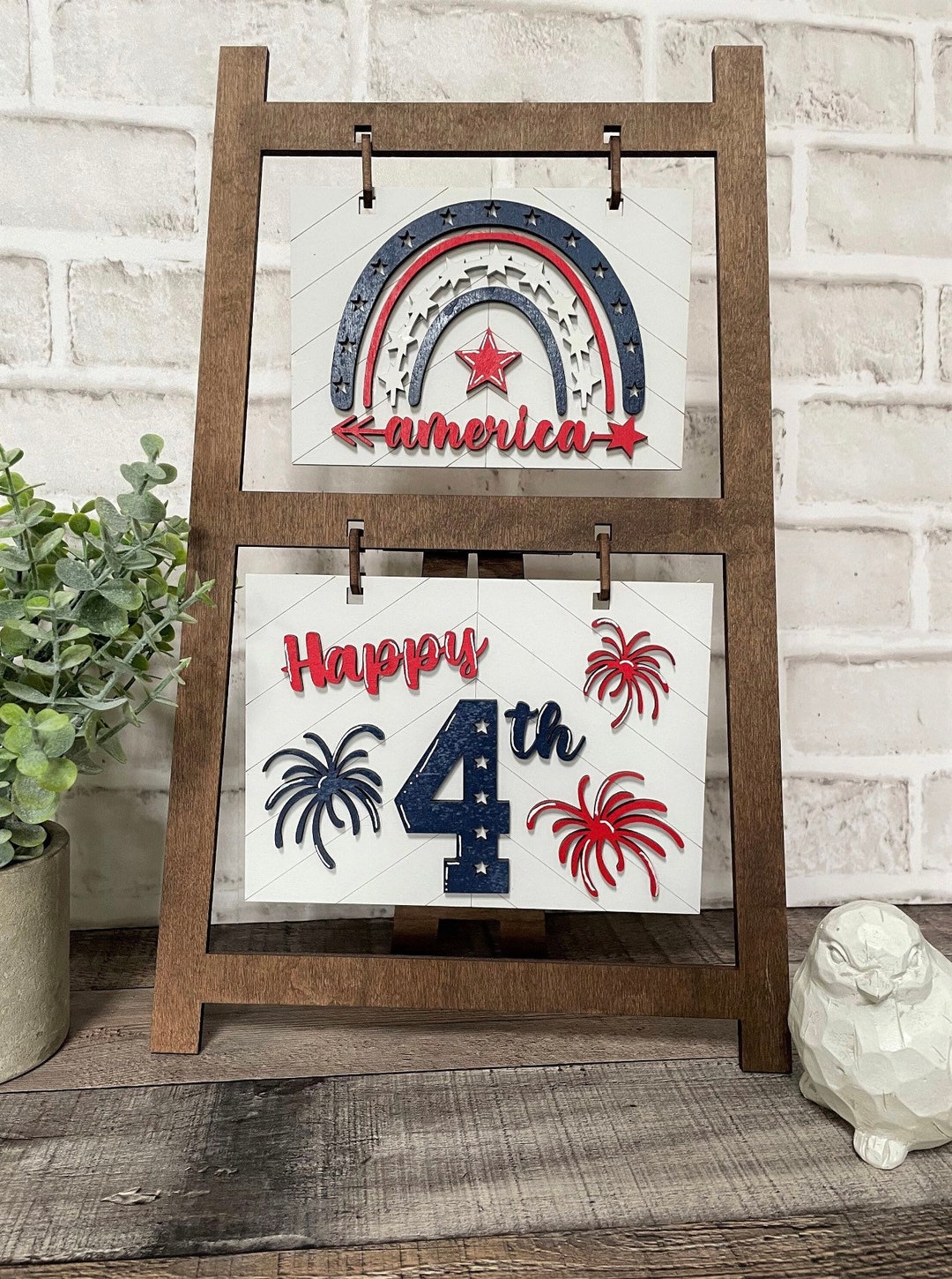 Interchangeable Ladder Set | July 4th Decor | Display Ladder | Summer ...