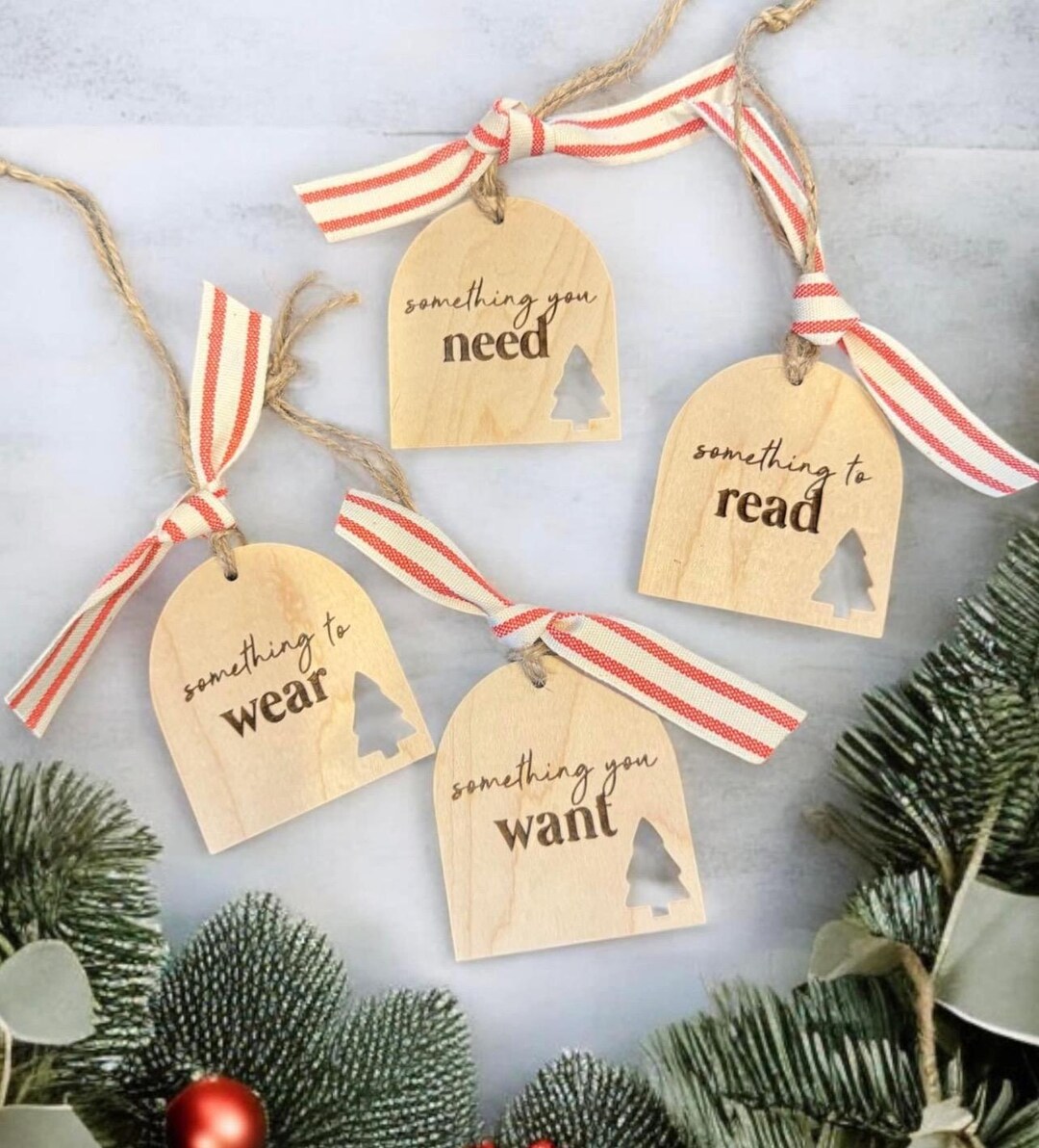 Christmas Gift Tags | Set of 4 | Something You Need, Want, to Read and ...