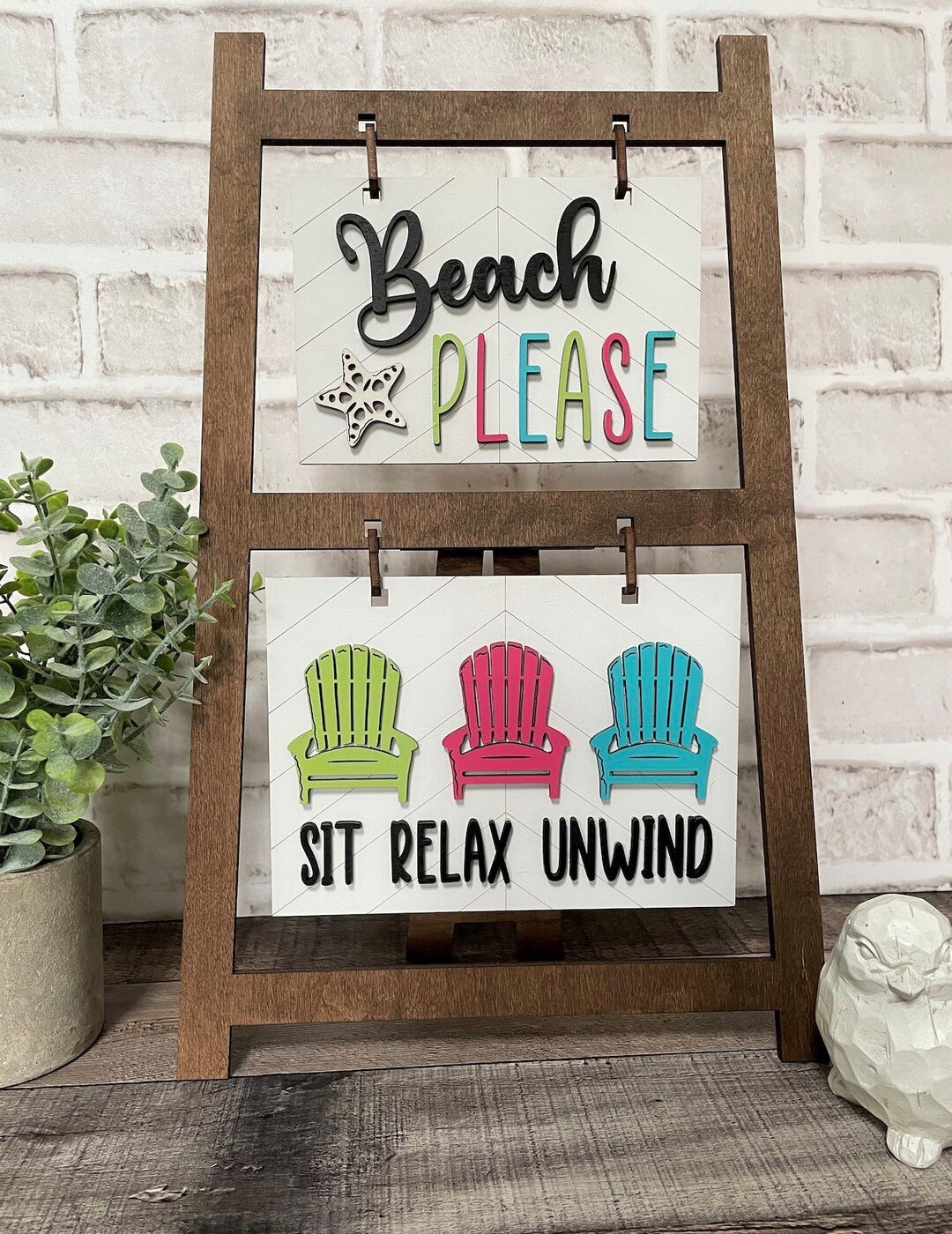 Interchangeable Ladder Set | Mini Signs| Shelf Sitter | Summer Decor ...