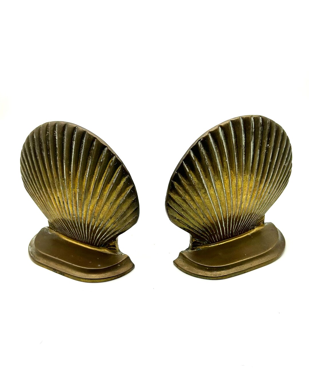 Pair of Solid Brass Seashell Bookends - Etsy