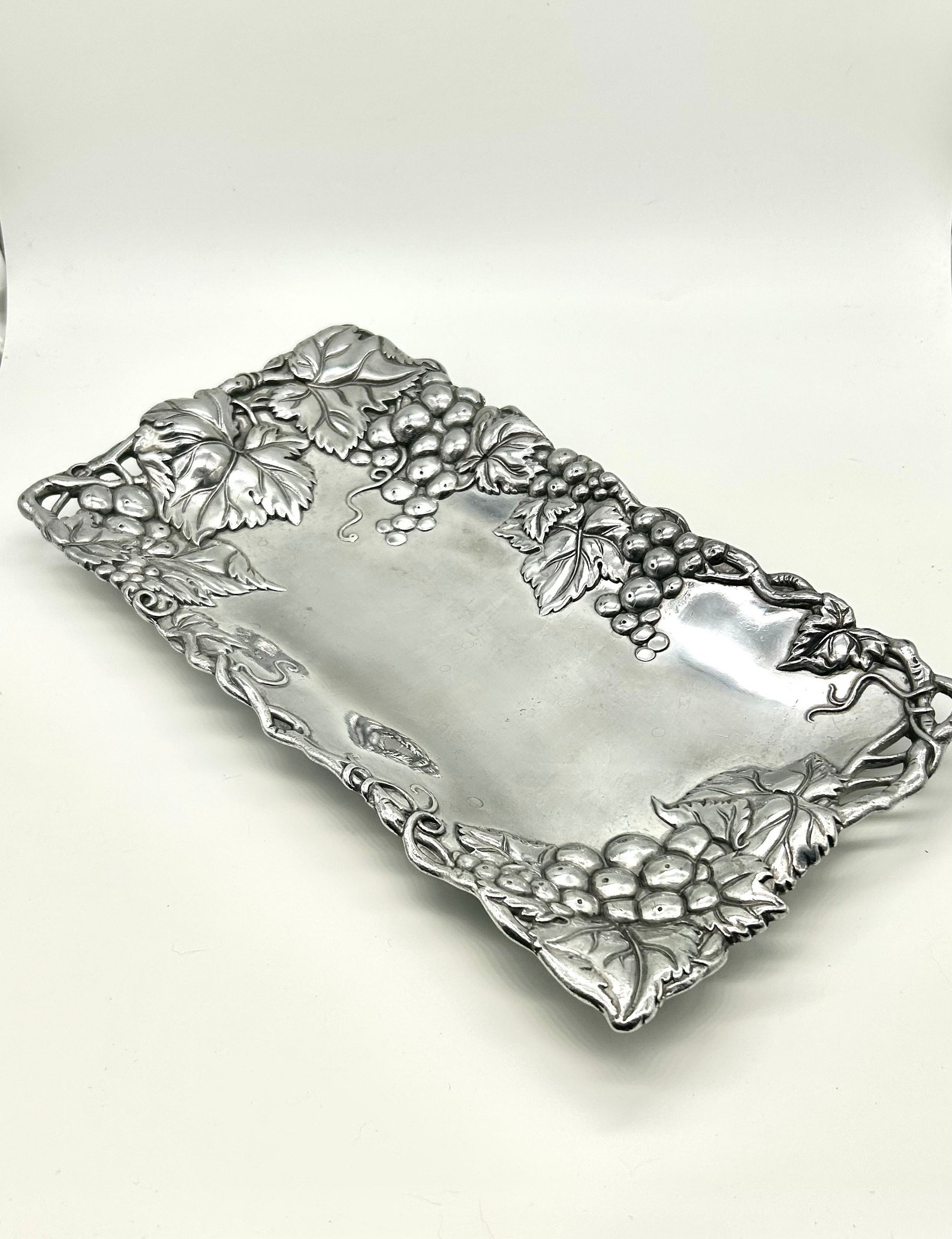 Arthur Court Tray Grapes Leaves Silver Serveware Dining 6x12 Ornate - Etsy