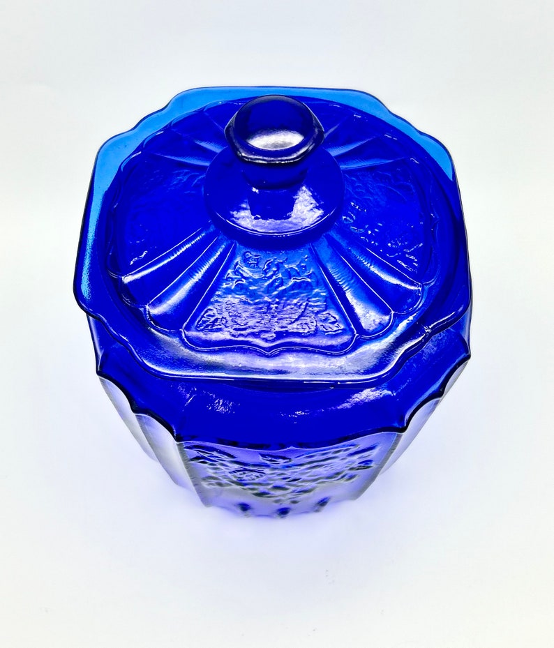 Vintage Cobalt Blue Mayfair Reproduction Series "open Rose" Cookie Jar ...