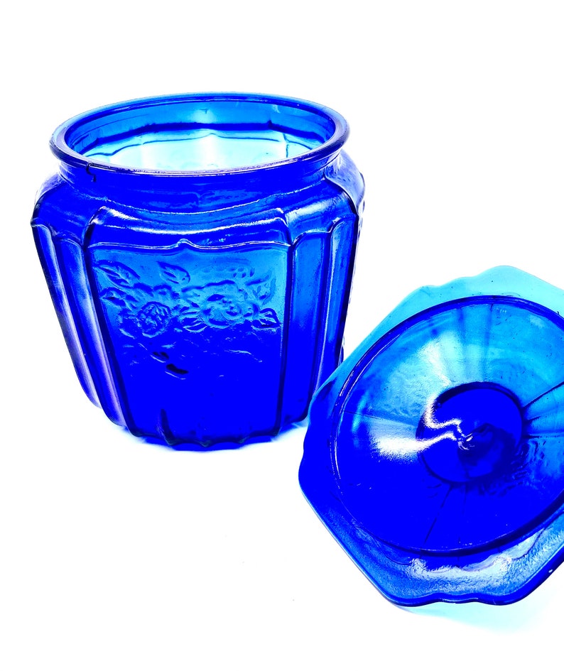 Vintage Cobalt Blue Mayfair Reproduction Series "open Rose" Cookie Jar ...