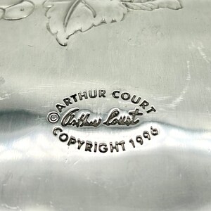 Arthur Court Tray Grapes Leaves Silver Serveware Dining 6"x12" Ornate ...