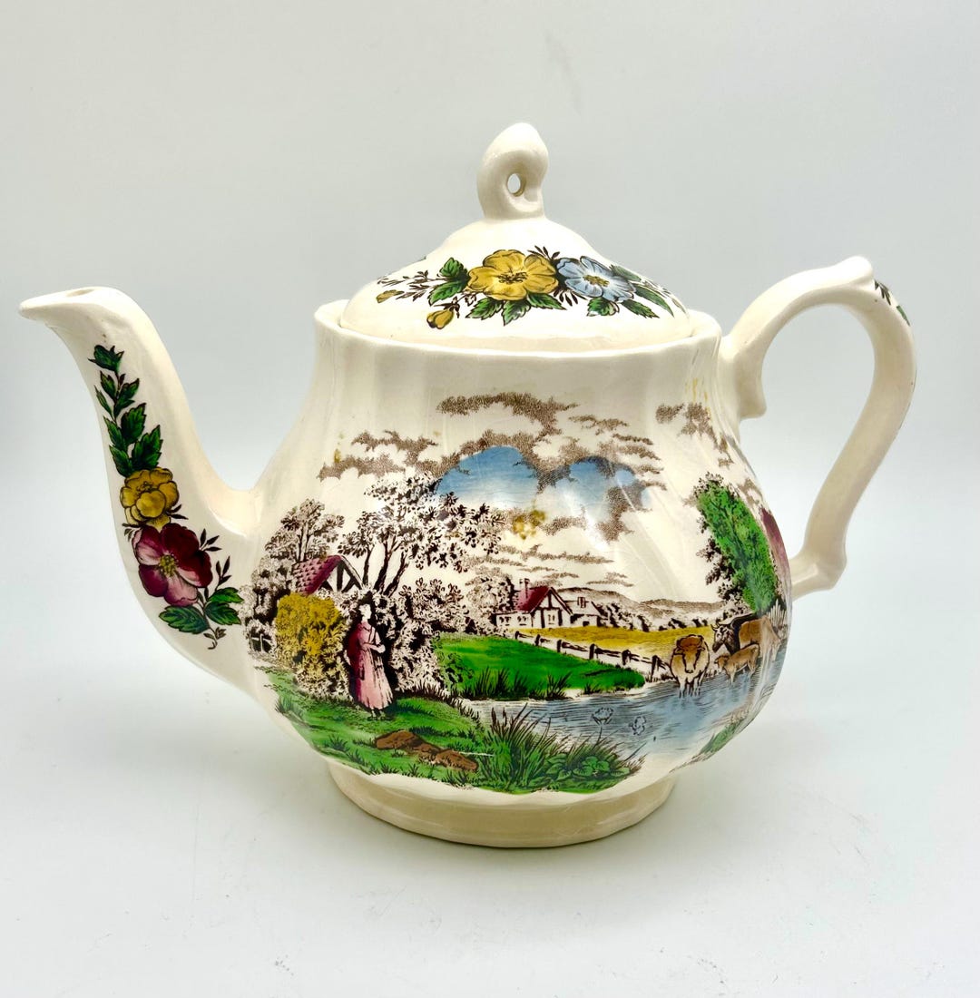 Sadler Country Life Teapot Vintage James Sadler Teapot English Pastoral ...