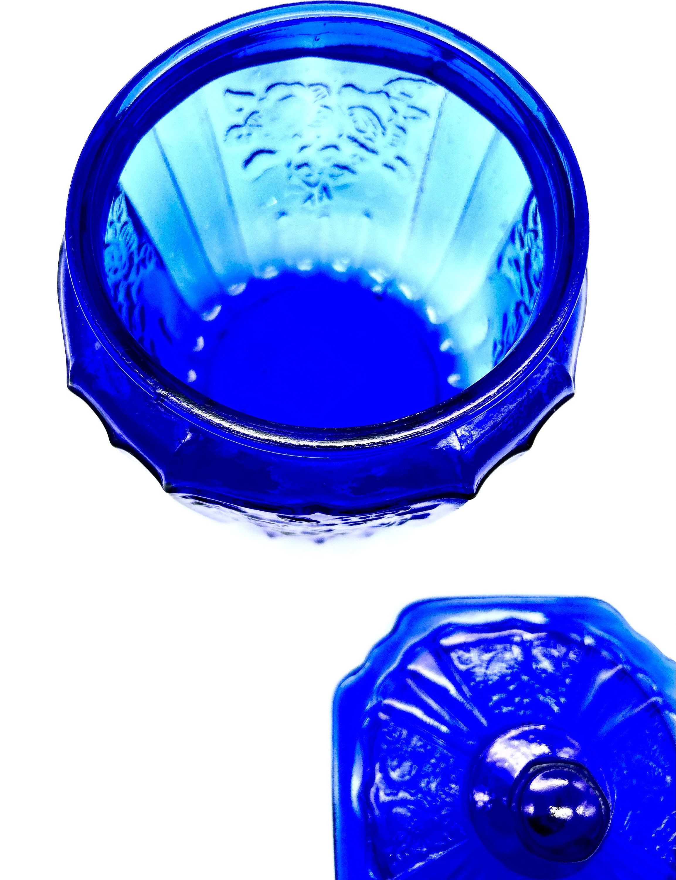 Vintage Cobalt Blue Mayfair Reproduction Series "open Rose" Cookie Jar ...