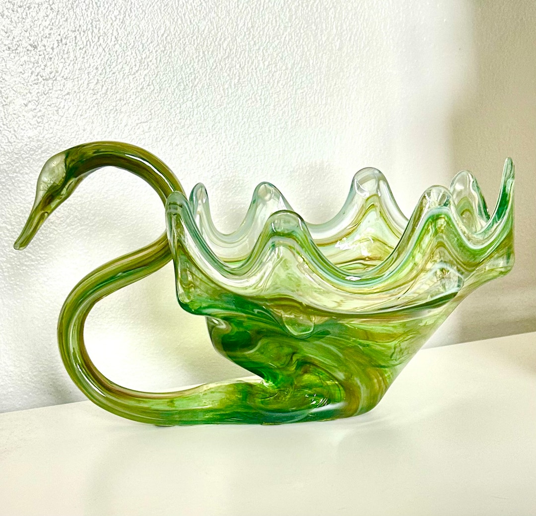 Sooner Glass Co. Hand Blown Glass Swan/ Mix Century Sooner Glass Co ...