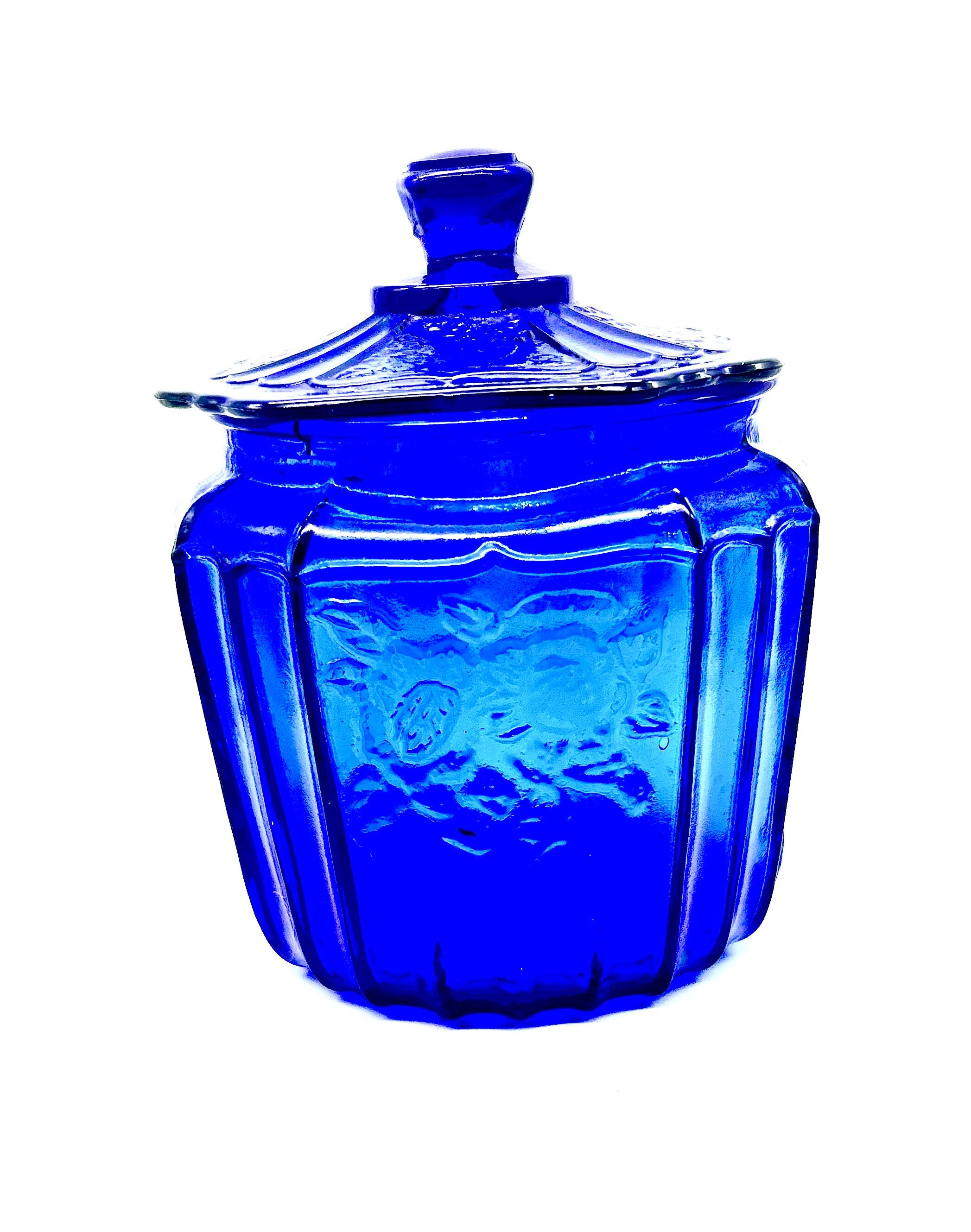 Vintage Cobalt Blue Mayfair Reproduction Series "open Rose" Cookie Jar ...