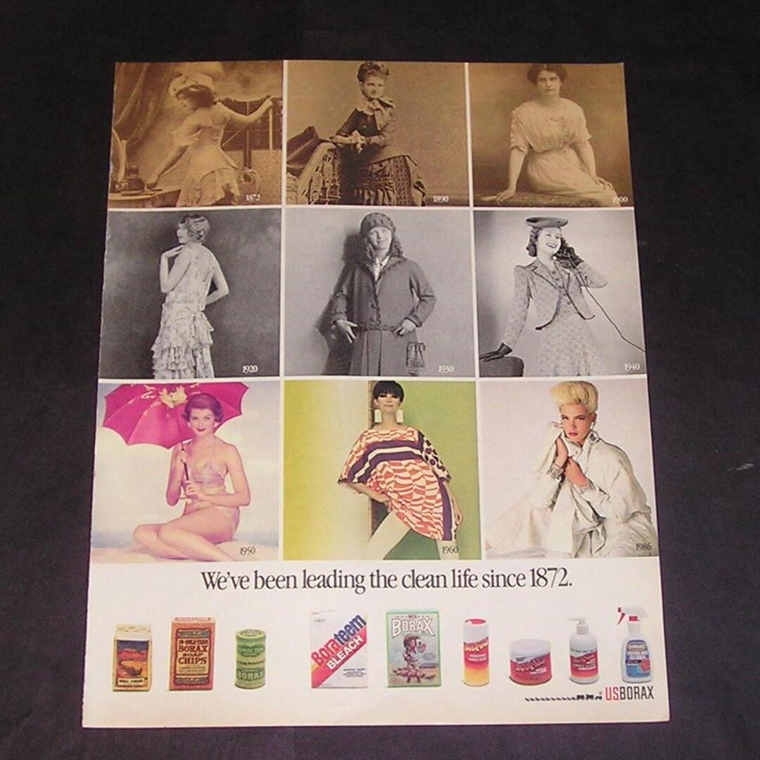1986 Borax Laundry Products, Vintage Magazine Ad, the Clean Life, 9 ...