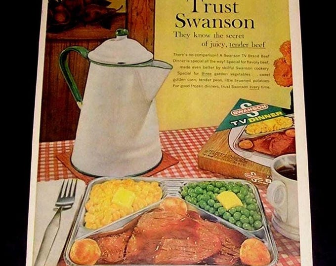 1960 Swanson Frozen TV Dinners, Vintage Magazine Ad, Roast Beef ...